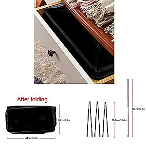 IHOMAGIC 45L Laundry Hamper, Slim Portable Laundry Washing Basket with Long Handles, Rectangular Thin Tall Laundry Bins Foldable Waterproof Oxford Fabric, Dirty Clothes Organizer for Bedroom (Black)