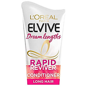 L'Oreal Paris Elvive Dream Lengths Rapid Reviver Power Conditioner, Nourishing & Strengthening Treatment, Enriched with Castor Oil, For Long, Damaged Hair 180ml