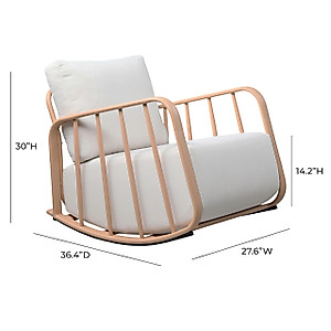 Tov Furniture Violette Terracotta and Cream Outdoor Rocking Chair