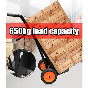 Generic Portable Hand Trucks Foldable Trolley, Folding Cart with Wheels, Luggage Cart Platform Trucks, Load Capacity 650Kg/1430lb