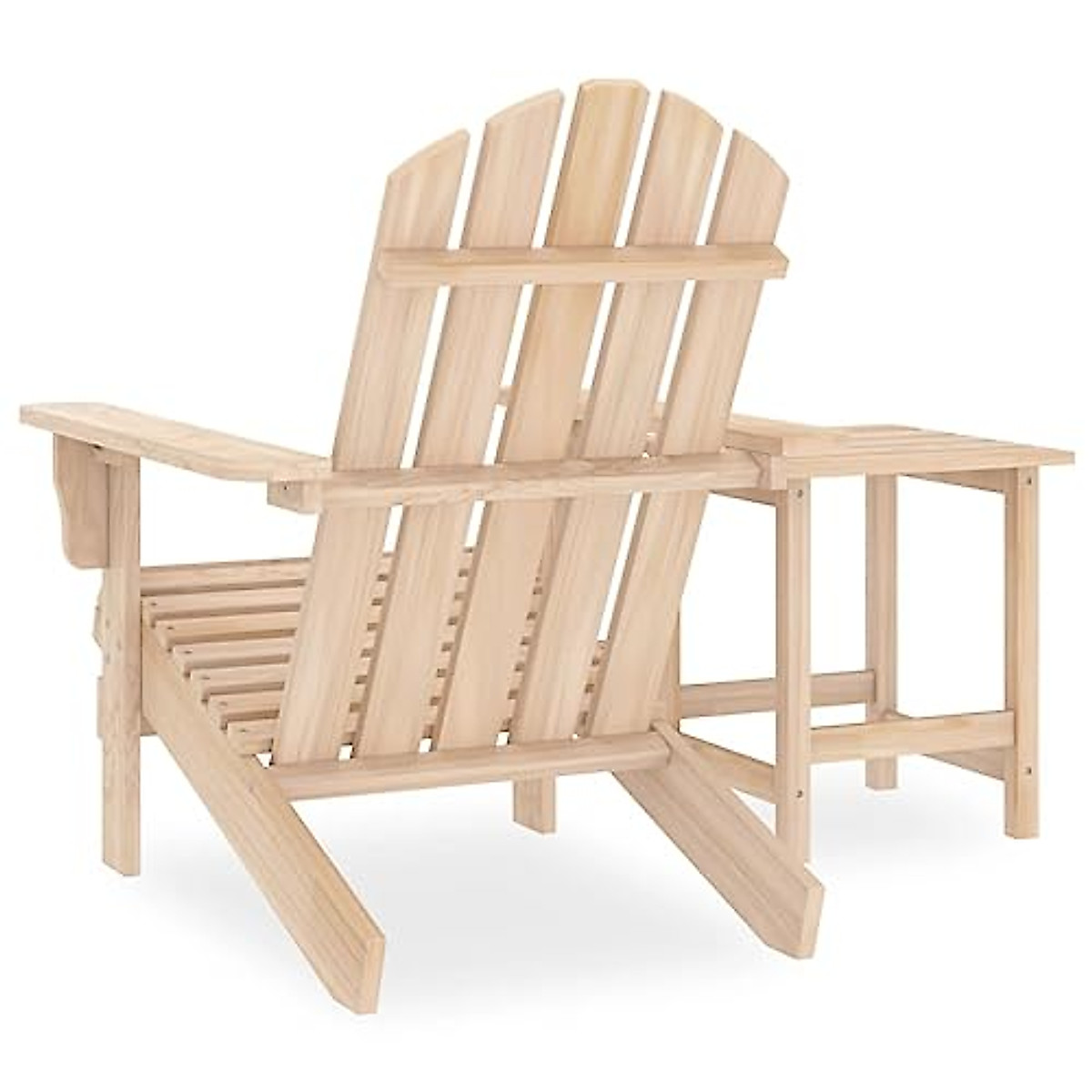 Tidyard Patio Adirondack Chair with Table Solid Fir Wood Outdoor Fire Pit Chair Wooden Garden Armchair for Porch Pool Lawn Deck Backyard Balcony Outdoor