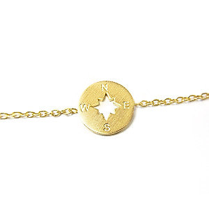 Altitude Boutique Compass Bracelet Charm Bracelet Gifts Compass Jewelry, Wanderer Bracelet For Women Friendship Bracelets Sister Gifts For Girlfriend (Gold)