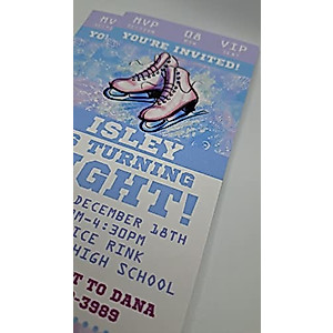 Ice Skating Birthday Party Ticket Invitations