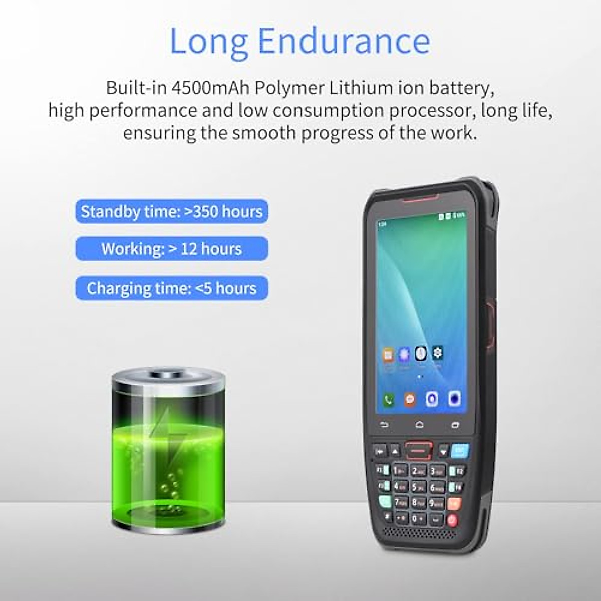 BISOFICE Handheld POS Android 10.0 PDA Terminal 1D/2D/QR Barcode Scanner Support 2/3/4G WiFi BT Communication with 4.0 Inch Touchscreen for Supermarket Restaurant Warehouse Retail Inventory Logistics