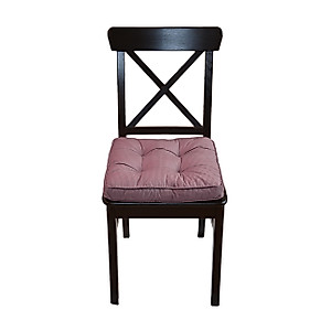 My Infinity Store Square Soft Tufted Velvet Corduroy Chair Pad Seat Cushion for Kitchen Bar Stool Dining Room Stadium Seat Reversible Portable with Handle Size 15.5 in (Navy, 1)