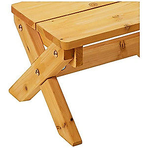 KidKraft Outdoor Wooden Table & Bench Set with Striped Umbrella, Children's Backyard Furniture, Turquoise and White, Gift for Ages 3-8, Amazon Exclusive