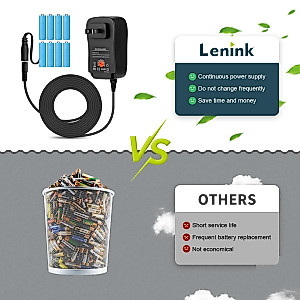 Lenink Adjustable AC Power Supply Adapter, Battery Repacement Kit for AA Battery, Replace 2 AA 3 AA 4 AA 6 AA 8 AA (Black, 1.8m/5.9ft)