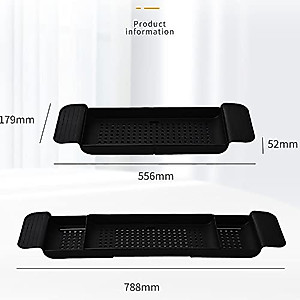 Bathtub Caddy Tray Expandable Adjustable Bath Tub Table Non-Slip Waterproof Multifunctional Plastic Bathtub Toy Holder Shelf Organizer for Bathroom Gadgets(White)