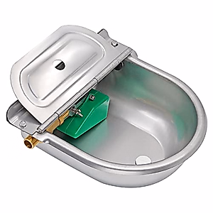 KHEARPSL Automatic Dog Water Bowl Dispenser with Brass Float Valve Livestock Waterer Water Trough Auto Fill Water Bowl for Dogs Cattle Horse Pig