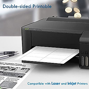 VANRA 1000 Cards Printable Business Cards 3.5x2 in Perforated Card Stock Paper for Laser & Inkjet Printers, 100 Sheets (White)