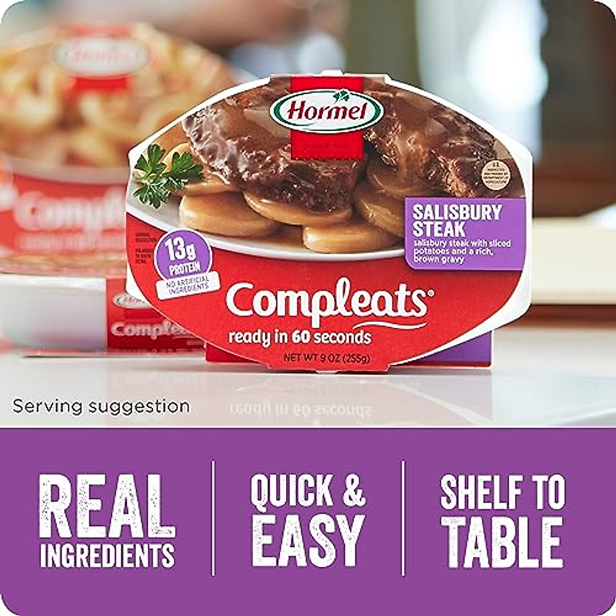 HORMEL COMPLEATS Salisbury Steak Microwave Tray, 9 oz. (6 Pack)