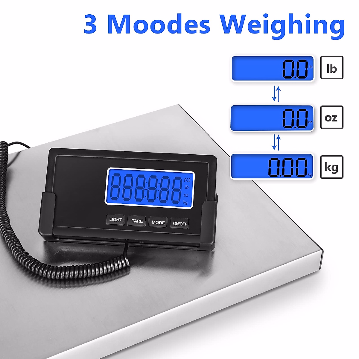 Fuzion 330lbs/5 oz Digital Shipping Scale for Packages, Heavy Duty Weight Scale, Stainless Steel Large Platform
