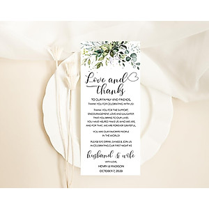 All Ewired Up Wedding Thank You, Printed Personalized, Place Setting, Reception Thank You Card, Wedding Thank You Note, Table Thank You Card, Rehearsal Dinner, Greenery, Eucalyptus