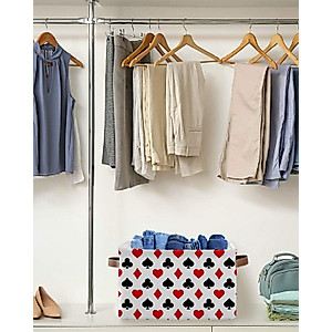 Storage Basket Poker Game Themed Large Foldable Storage Bins with Handles Las Vegas Theme Casino Waterproof Laundry Baskets for Organizing Clothes Shelves Closet Toy Gifts Bedroom Nursery 1 Pack