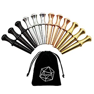 Haxtec Metal Cribbage Pegs in Four Fit 1/8 Holes with Drawstring Storage Pouch