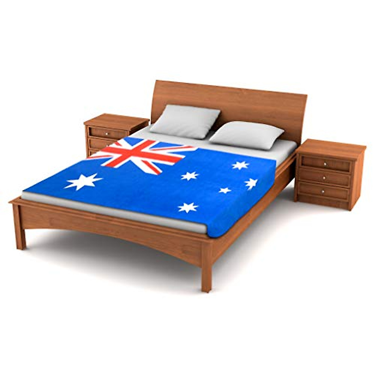 Fuzzy FlagsTM Australia Flag Fleece Blanket - 80-inches x 50-inches - Oversized Australian Flag Travel Throw Cover