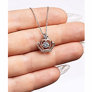 To My Lovely Wife When You Look In The Mirror, Crown Necklace For Women, Wife Necklace Presents from Husband, Mother's Day Necklace for Wife, Birthday Crown Pendant, Romantic Gift For Queen