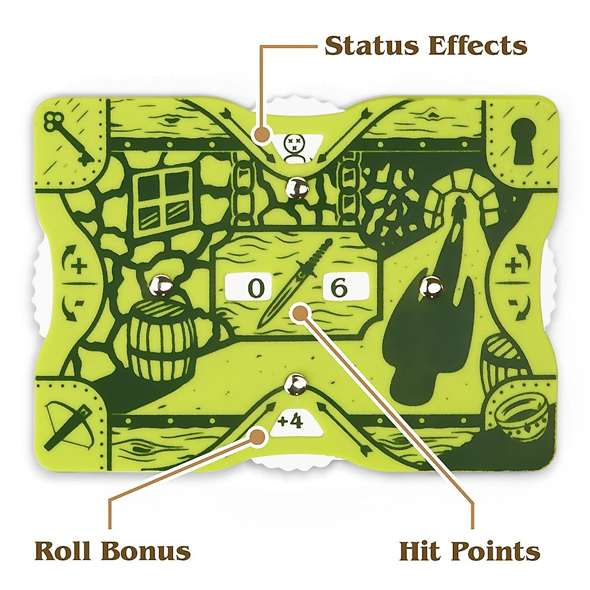 Stratagem 5-pack Pocket Health Trackers, Track Character HP, Bonuses, and Conditions for Tabletop Role-playing Games, Fits in a Dice Bag