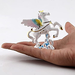 Pegasus Winged Horse Figurine Collectibles Horse Trinket Box Hinged Jewelry Boxes Unique Gift For Home Decor