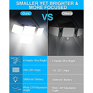 Solar Outdoor Lights, 250 LED 3 Modes Motion Sensor Lights, IP65 Waterproof Solar Motion Lights for Pathway Patio Yard Garden Porch, 2Pack