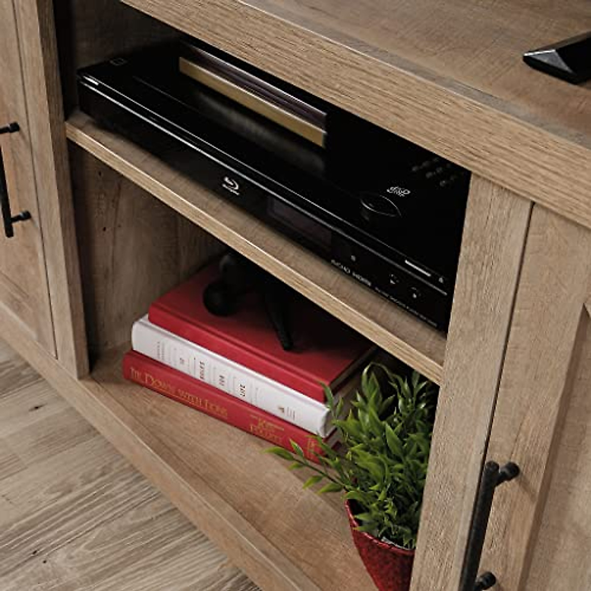 Sauder Bridge Acre Credenza, for TV's up to 65", Lintel Oak Finish