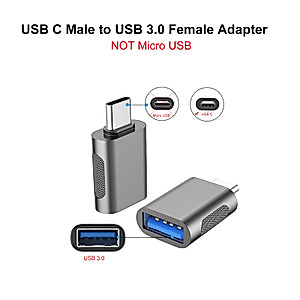 UV-CABLE USB C Male to USB Female Adapter 2-Pack, Type A to USBC Charger Cable Power Converter for iPhone, Mini Max, Samsung, i-Watch Series, Afor Laptops Oculus Quest Link Logitech StreamCam, etc