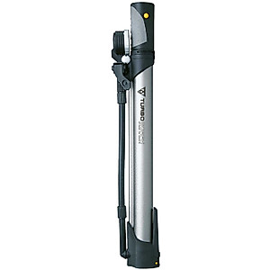 Topeak Turbo Morph Bike Pump with Gauge, L x W x H ﻿32.2 x 5.8 x 3 cm / 12.7” x 2.3” x 1.2”,Silver/ Black
