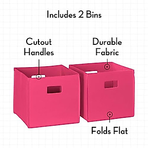 RiverRidge 2 Pc Folding Storage Bin Set, No Size, Hot Pink, 2 Piece