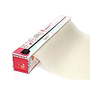 ChicWrap Baker's Tools Parchment Paper Dispenser - Includes 15"x 33" (42 Sq.Ft) Roll Unbleached Baking, Cooking & Culinary Paper - Reusable Dispenser w/Slide Cutter - Ideal Dispenser & Saves Money