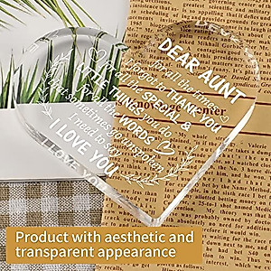 Aunt Gifts from Niece,Nephew - Gifts for Aunt Acrylic Keepsake Paperweight Gift for Auntie from Niece - Aunt Birthday Gifts
