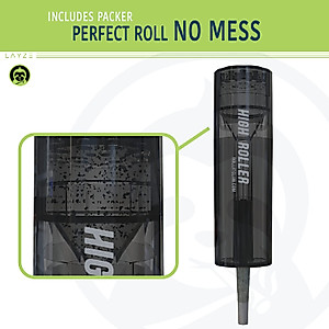 CLEAR HIGHROLLER Herb Grinder & Cone Loader | Portable Pre Roll Cone Filler | Grey