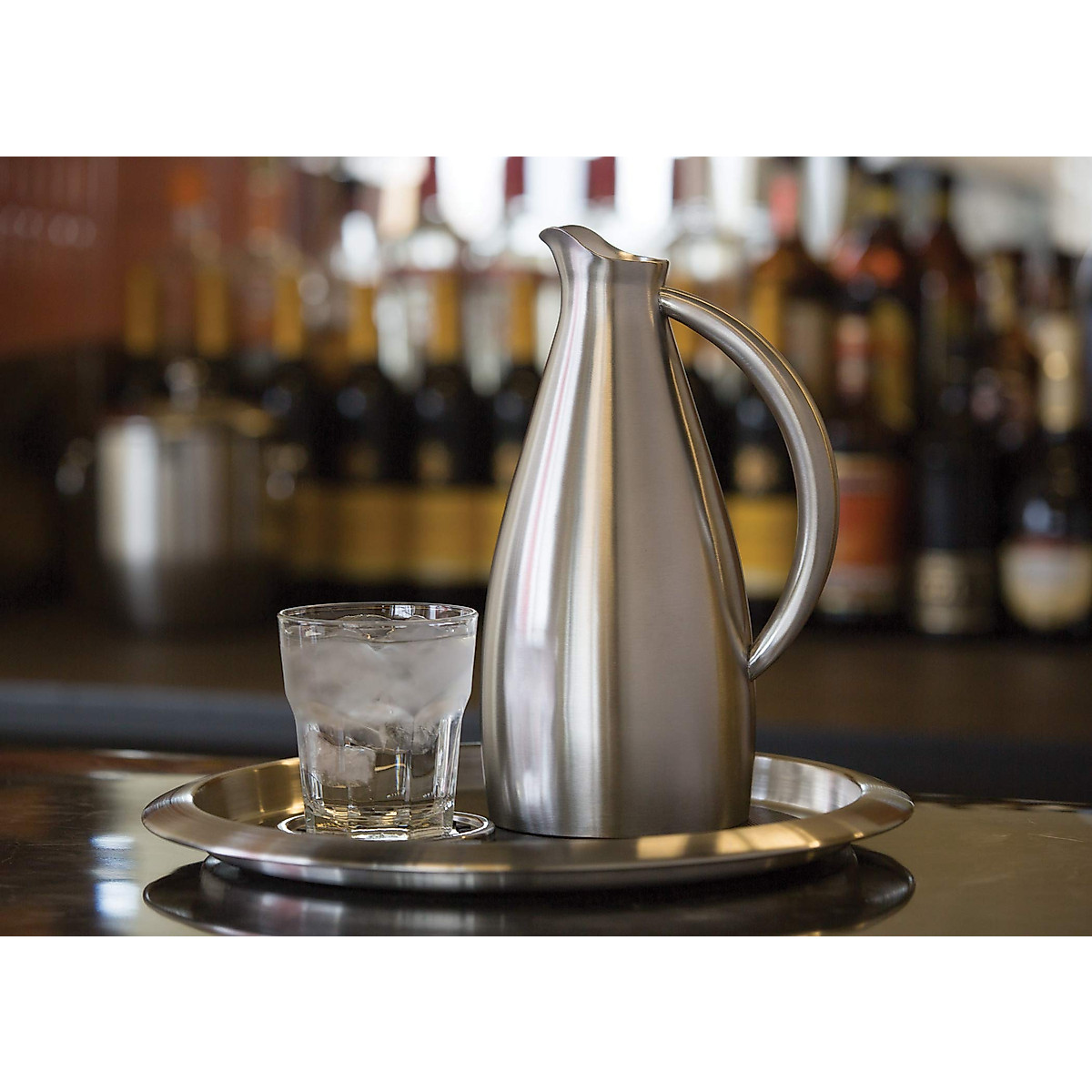 Service Ideas TR1412SR Tray with Built in Insert, 12" Round, Stainless Steel