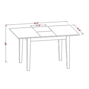 East West Furniture NOFK5-MAH-C Dining Set, 5-Piece