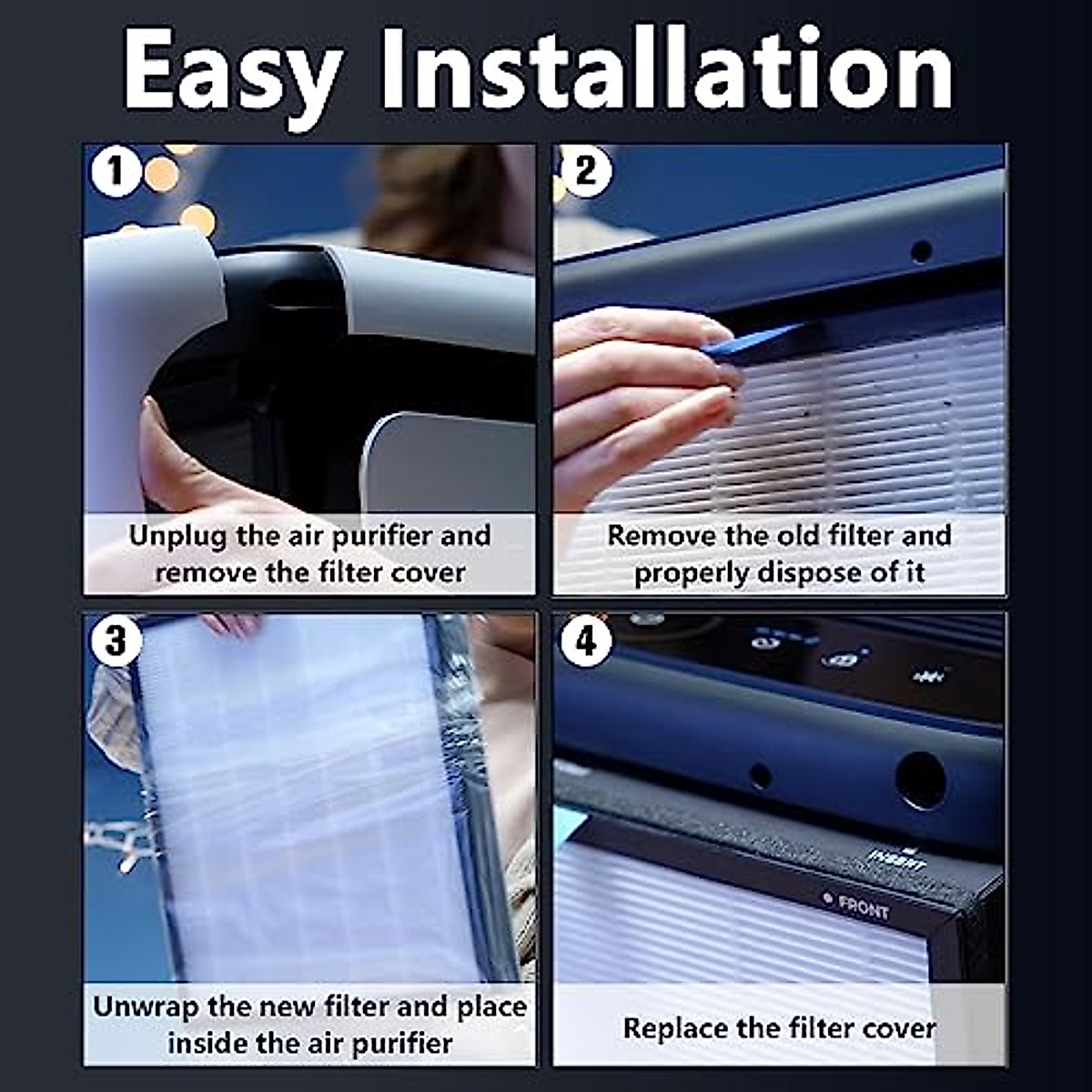 Vital 200S Replacement Filter for LEVOIT Vital 200S Air Purifier - 2 Pack Vital 200S-RF H13 True HEPA Activated Carbon Filter - White