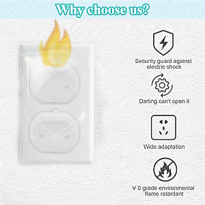 Fielect Outlet Plugs Covers Childproof EU Plug Protectors Electric Socket Cover Electrical Protector 2-Hole White 10Pcs