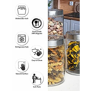 Goodhomes Glass Food Storage Big Jars Container Set of 3 Pieces 1200ml