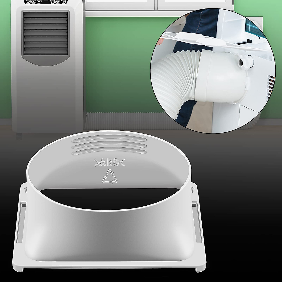 2 Pieces Portable Air Conditioner Window Adapter Exhaust Hose Connector Exhaust Hose Tube Connector Mobile Air Conditioning Accessories for Mobile Air Conditioning Exhaust Hose Flat Nozzle, 5.9 Inch