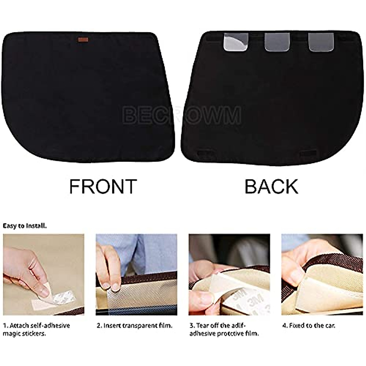 BECROWMUS 2 Packs Waterproof Pet Car Door Cover Anti Scratch Vehicle Door Protector, Guard for Car Doors Dogs Claws Travel Back Window Nails Scratching Covers -Two Steps to Install, Black