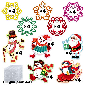 44 Pieces 6"-8" Christmas Cut-Outs Bulletin Board Decorations Assorted Xmas Cartoon Accents Cutouts for Bulletin Board Classroom School Home Holiday Christmas Party