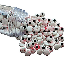 2 Bottles Candy Eyeballs Bloody Red Eyes Cake Cupcake Toppers Cookie Decorations,Two Size Mixed, Edible Dessert Sprinkles for Halloween Christmas Cake Cupcakes Decoration