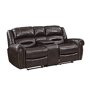 Lexicon Wilder Double Glider Reclining Loveseat, Brown