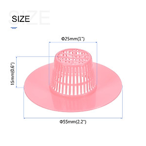 METALLIXITY Bathroom Sink Drain Strainer(2.2" x 0.6") 6pcs, Shower Drain Hair Catcher, Shower Drain Cover Fits - for Bathroom Bathtub Wash Basin Hole Shower Drains, Pink
