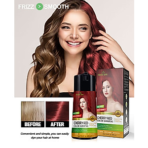 Herbishh Color Shampoo and Conditioner for Gray Hair - Enriched Dye Formula, Long-Lasting & DIY (Cherry Red)