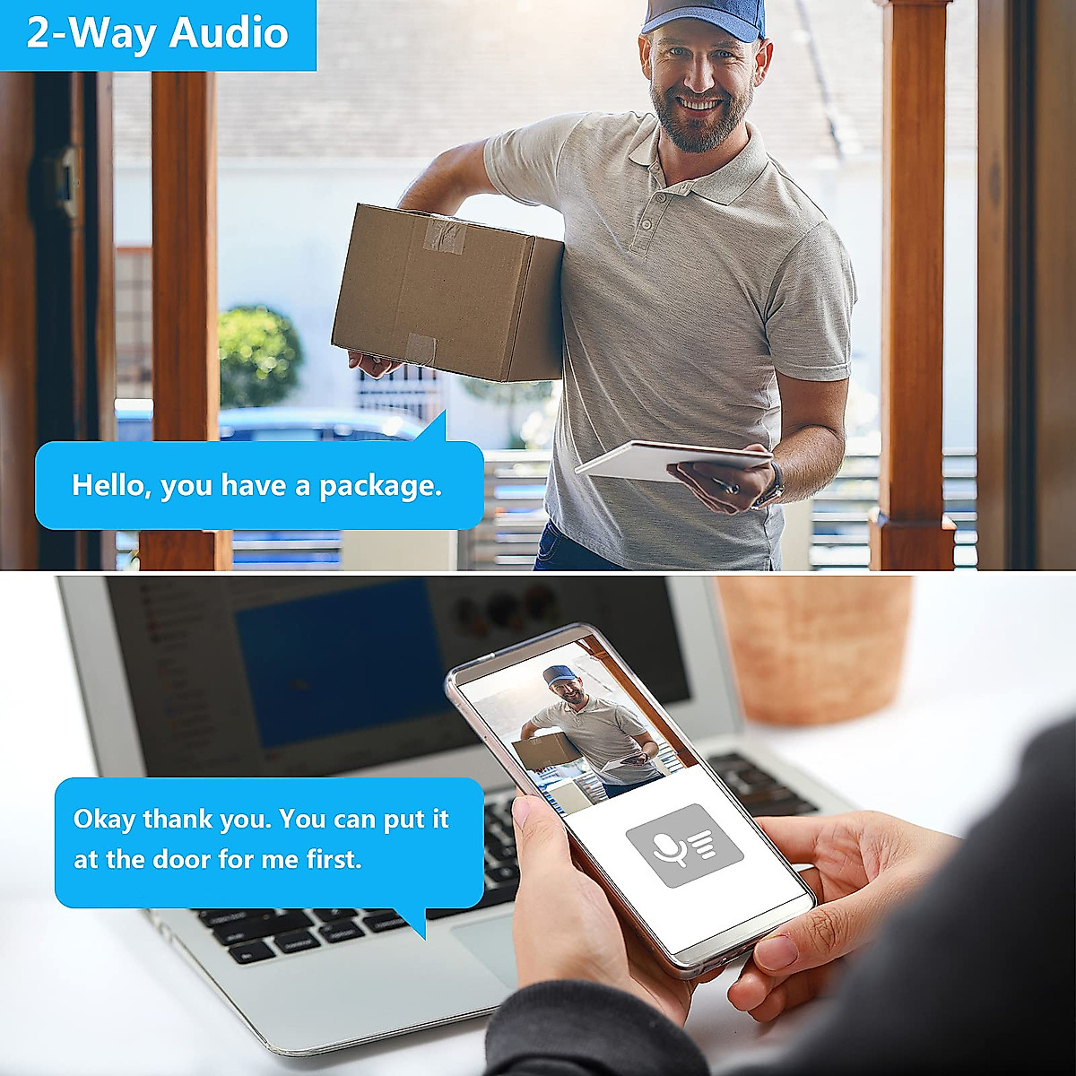 Wireless Video Doorbell Camera, WiFi Doorbell Camera IP65 Outdoor Waterproof 1080P HD WiFi Night Vision Sports Storage Free Cloud Storage for iOS & Android