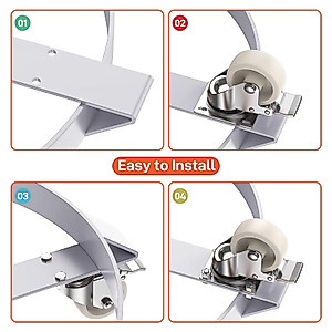 55 Gallon Drum Dolly,Heavy Duty 1000lbs Load Capacity, Barrel Dolly Cart Drum Caddy, Non Tipping Hand Truck Dollies with Steel Frame 4 Swivel Casters Wheel, for Warehouse Drum Handling (4 pcs)