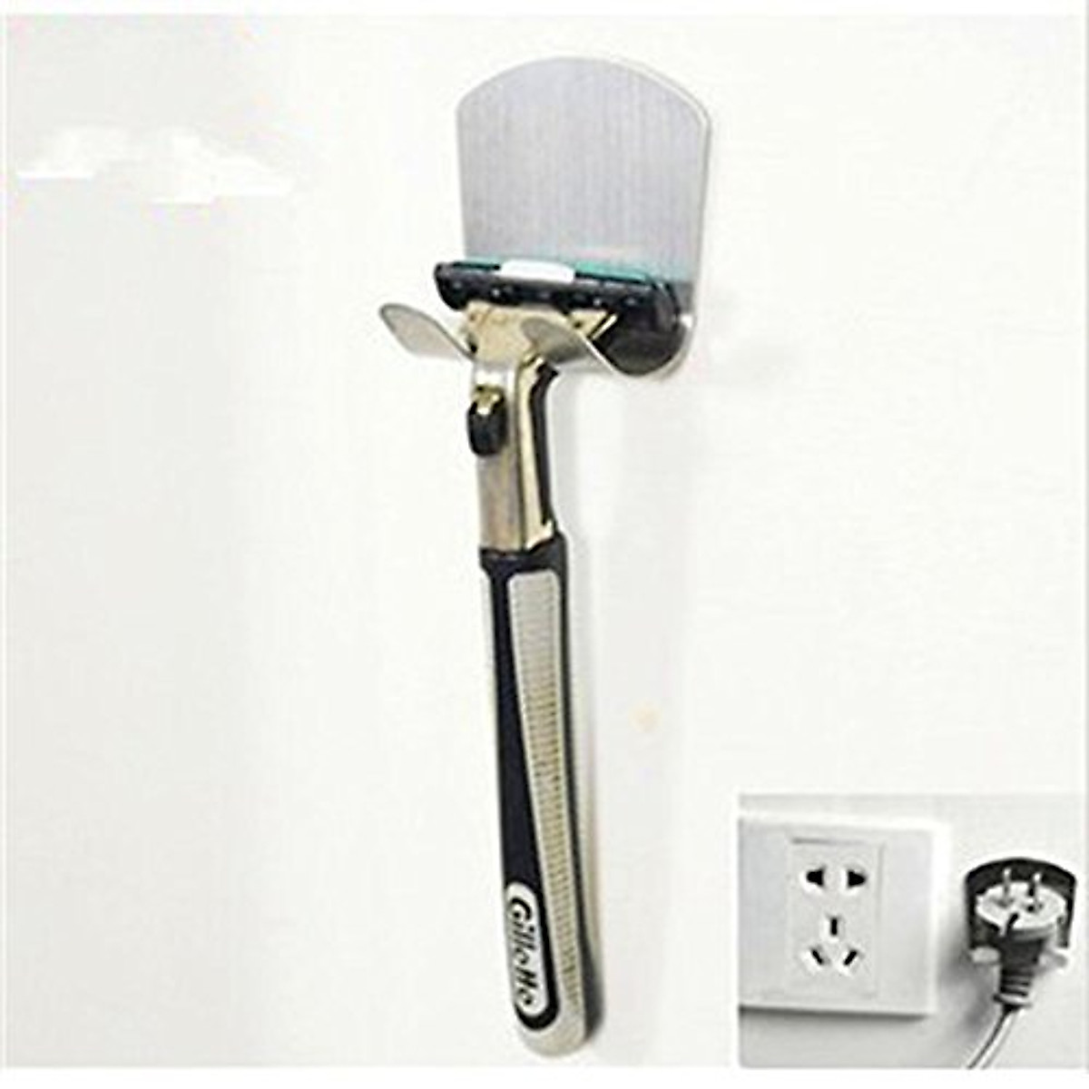 RFORPLY Set of 4 Stainless Steel Multi Purpose Sticking Hook ,Shaving Razor,Plug Hook,Towel Hook