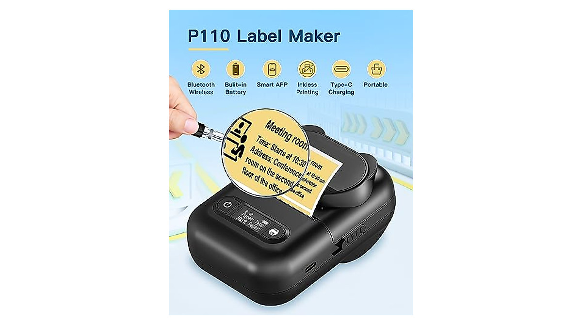 NELKO P110 Portable Bluetooth Label Maker for Home & Office
