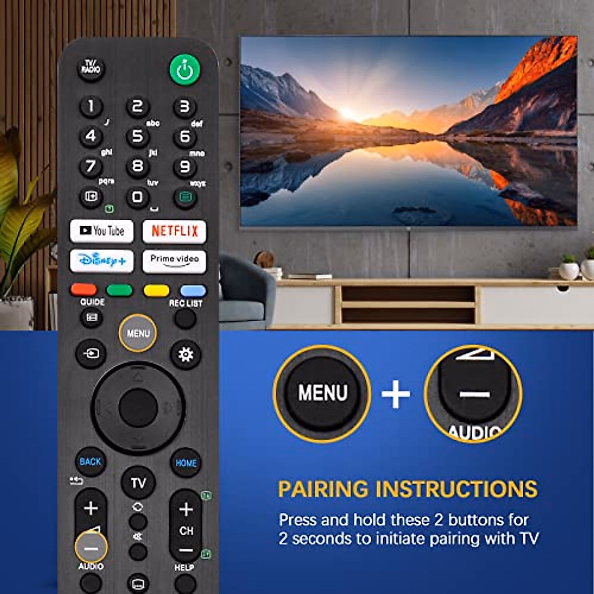 RMF-TX520U MG3-TX520U Remote Control for Sony Smart TV Bravia Models KD43X80J KD43X85J KD50X80J KD50X85J KD55X79J KD55X80CJ XR50X90J XR50X94J XR55A80J XR55A84J XR55A90J XR55X90J XR55X94J