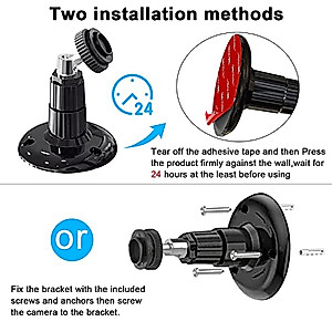 3PACK Screwless Wall Mount Bracket for Blink Outdoor & Indoor Camera Blink XT2,360 Degree Adjustable Strong Adhesive Mount，2 Ways Installation VHB Stick On or Screws, No Tools Needed, No Drilling