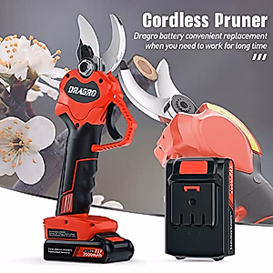 Dragro Electric Pruning Shears Replace Battery, DC21V 2000mAH Lithium Battery, Only Applicable Electric Pruner 1.2inch/30mm (Only 1 Pack)